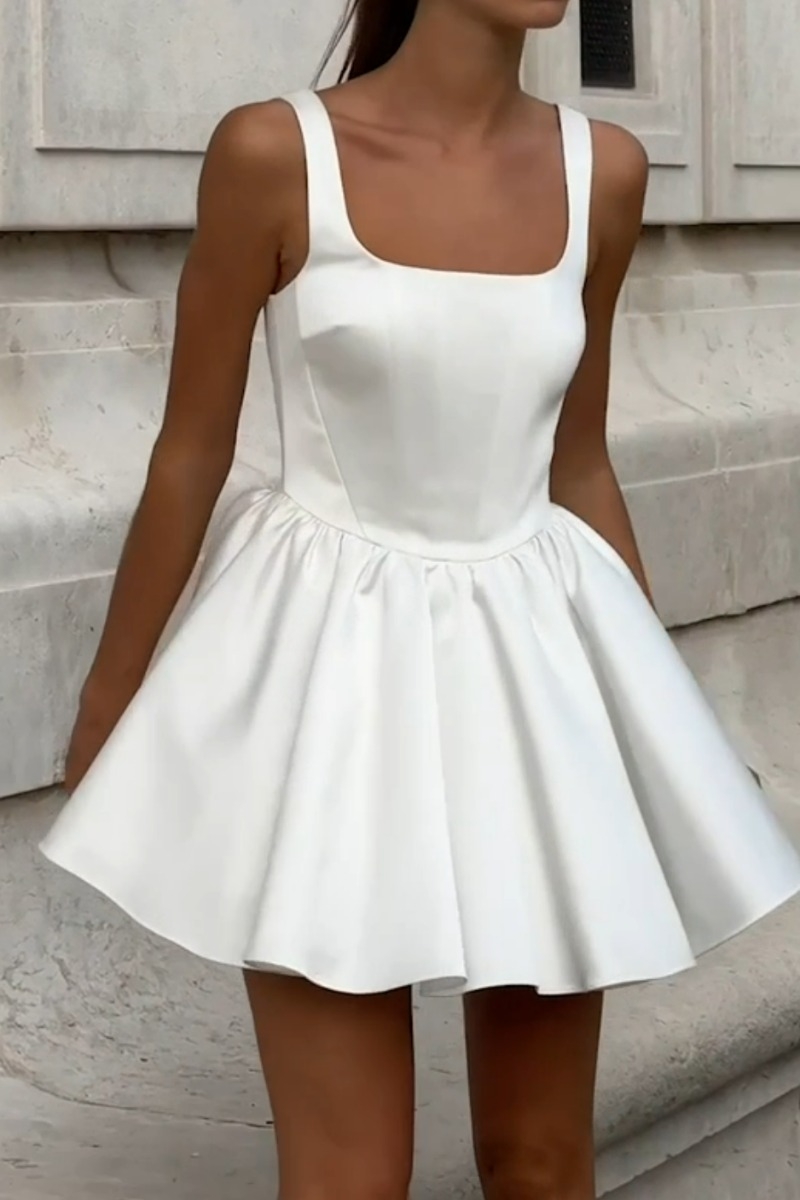 Marie Beyaz Mini Elbise